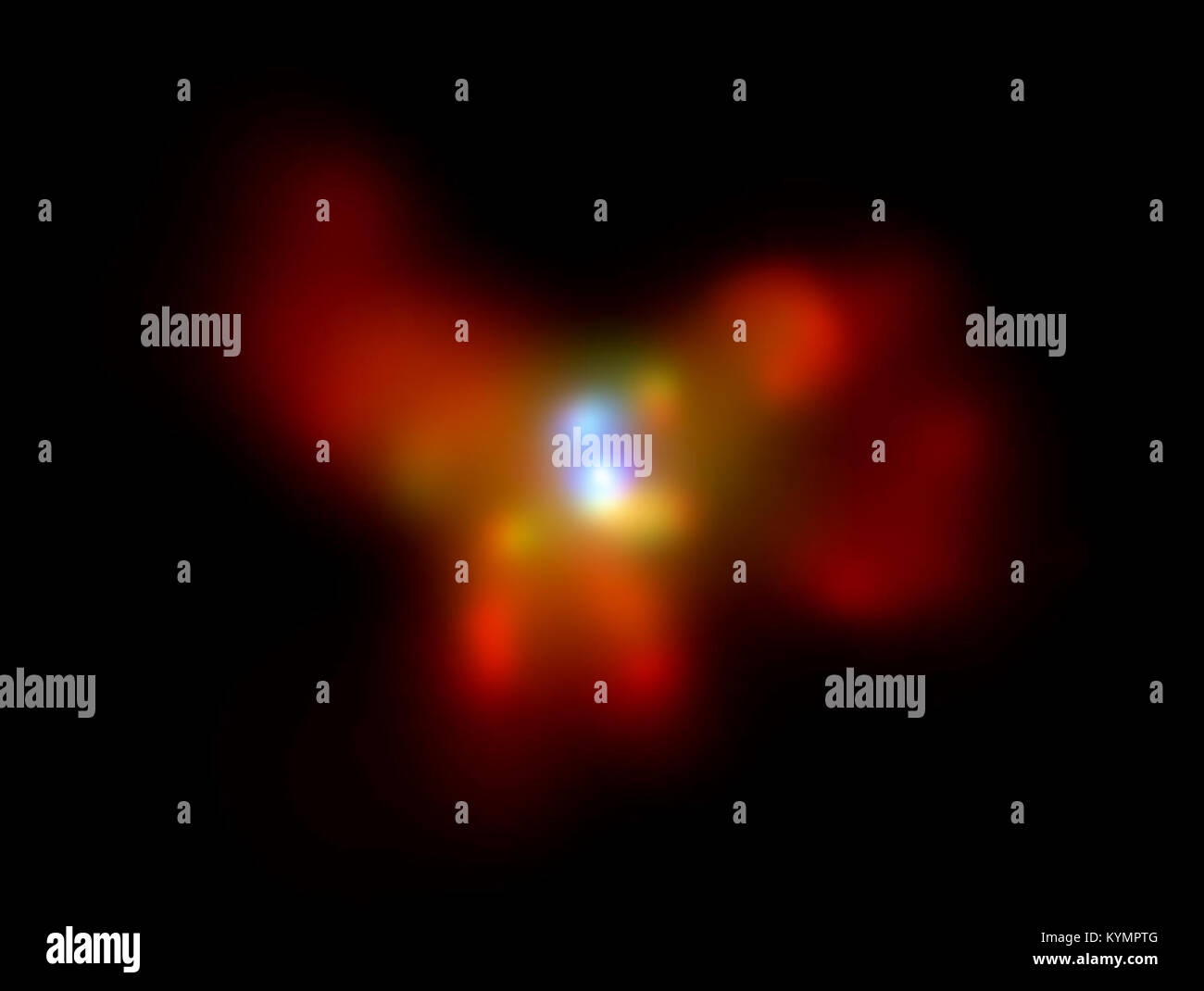 An image of NGC 6240, an extremely luminous galaxy located ...