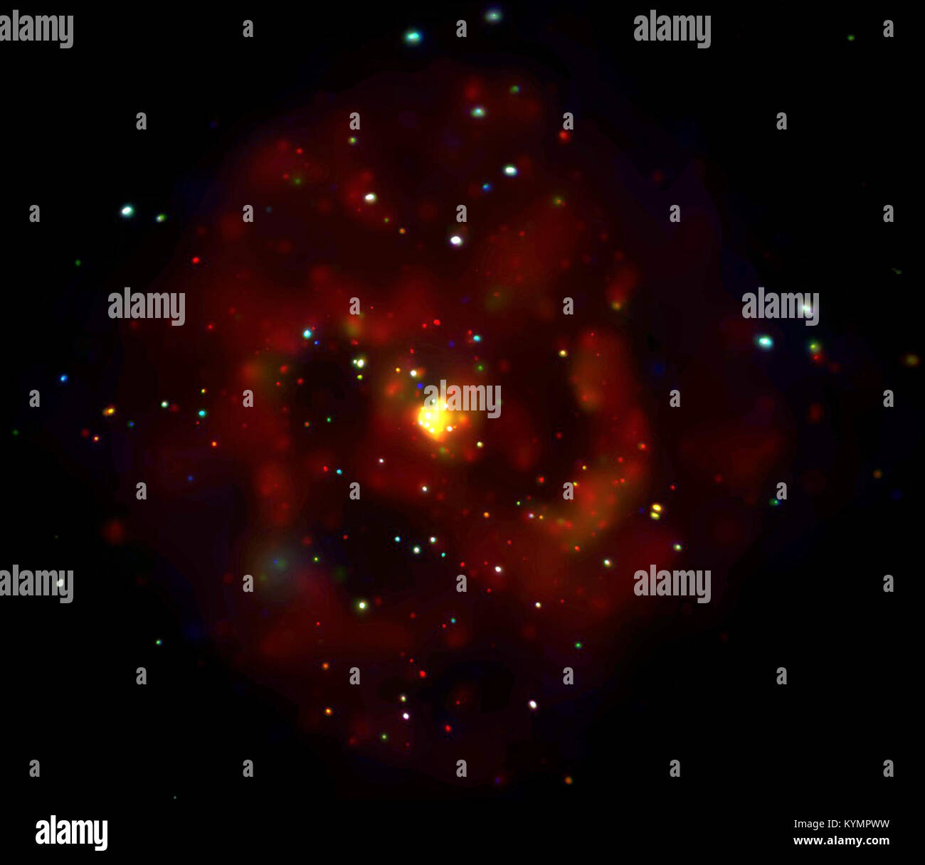An illustration of the spiral galaxy M83, located 12 million light ...