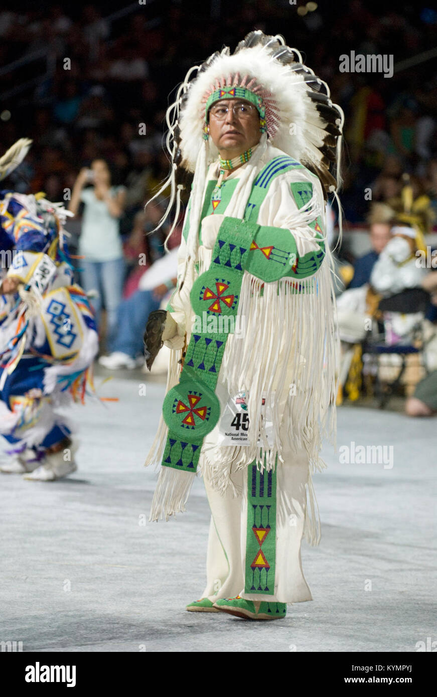 Green and white traditional native american outfit hi-res stock ...