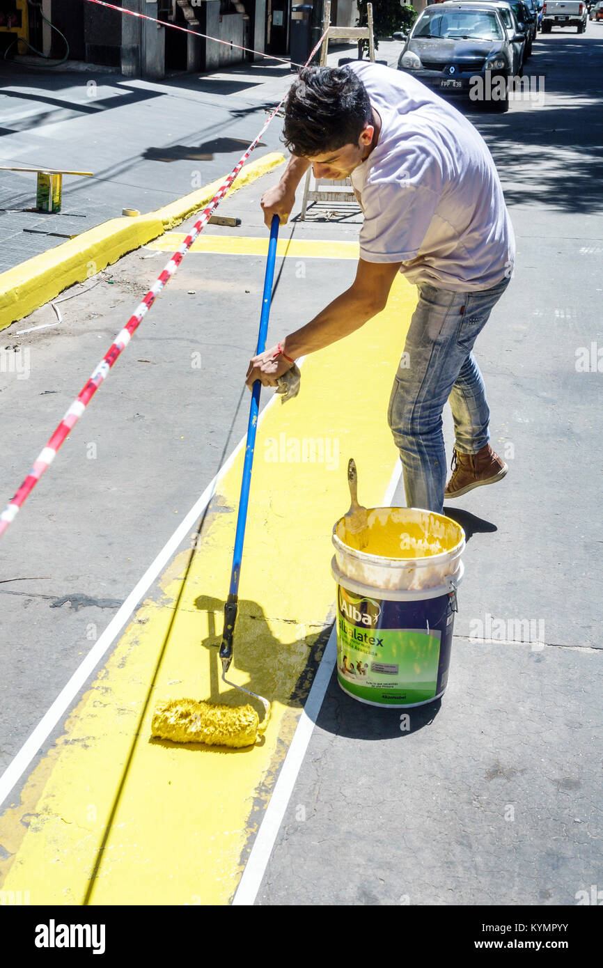 Painting Yellow Lines On Road High Resolution Stock Photography and ...