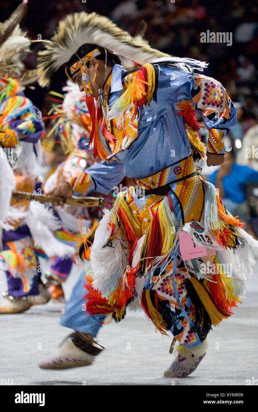 A photograph from the 2007 Powwow, showcasing a Native American dancer ...