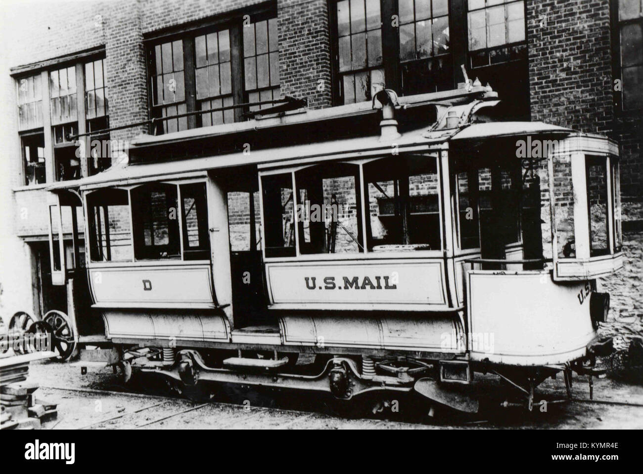 Photograph of a U.S. Mail streetcar, showcasing an early method of mail ...
