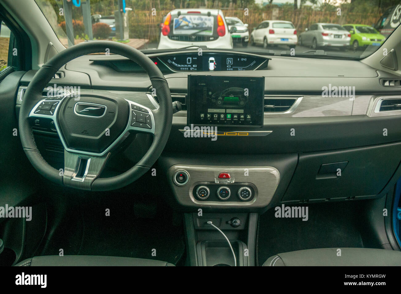 Interior picture of a Chinese Yudo Auto π1 EV car. Taken in Pudong ...