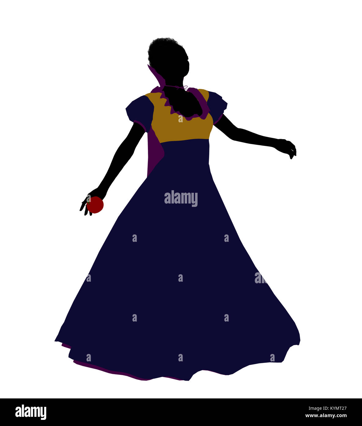 Snow White illustration silhouette on a white background Stock Photo ...
