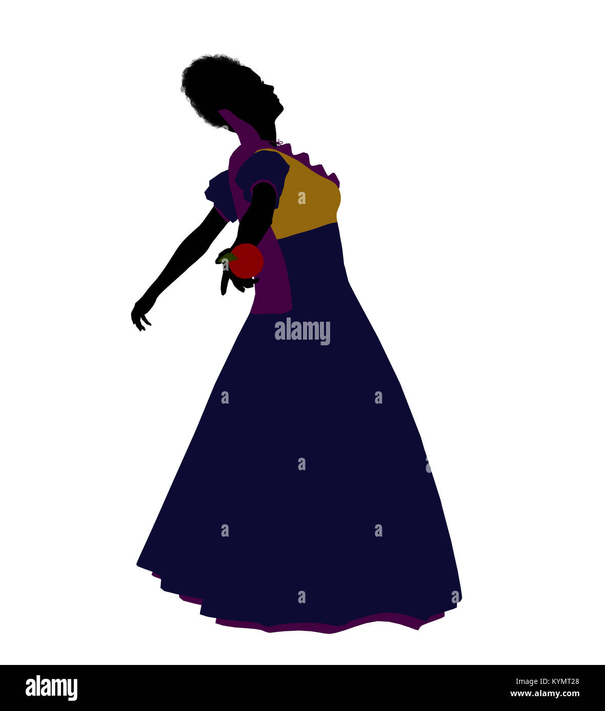 Snow White illustration silhouette on a white background Stock Photo ...