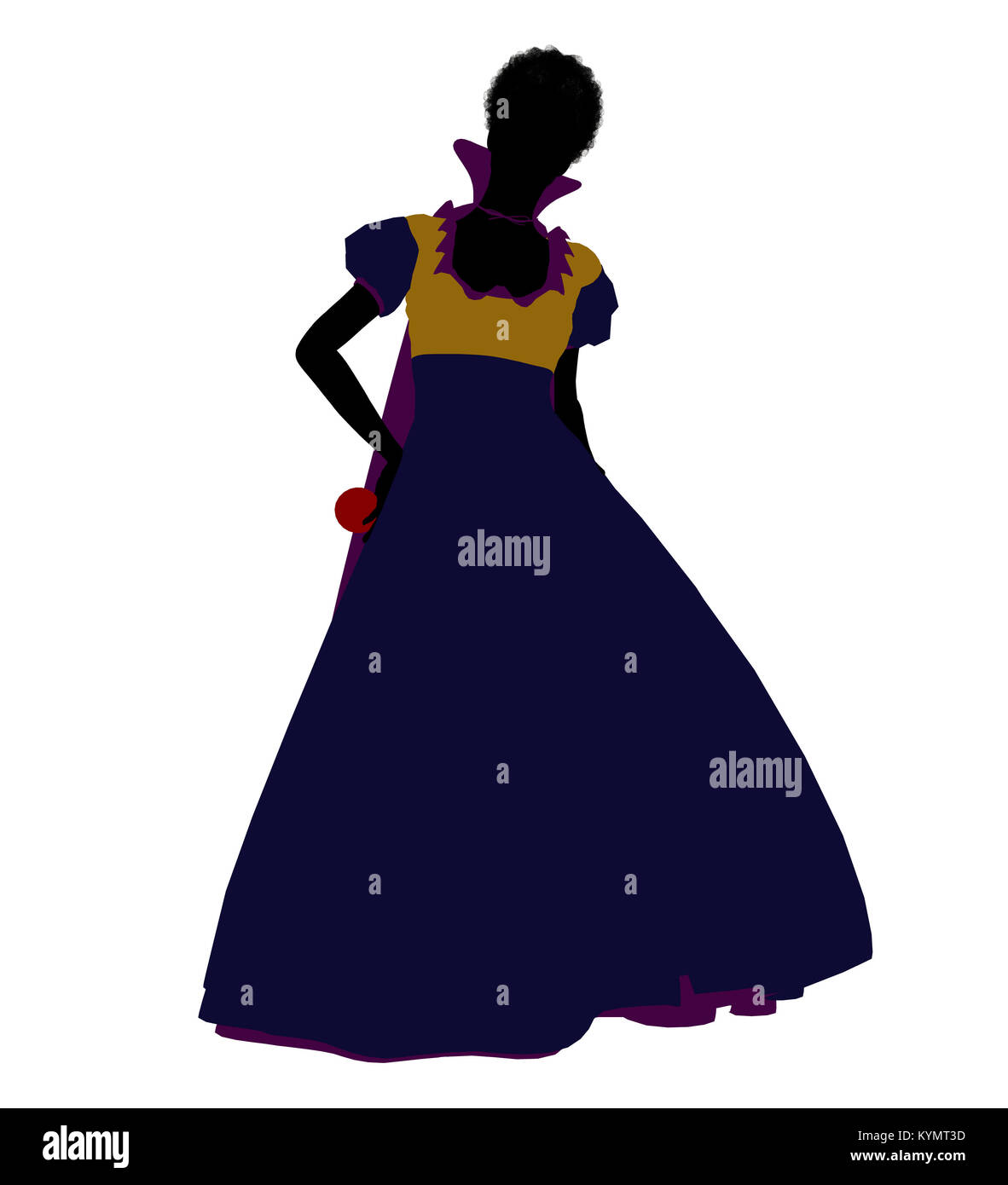 Snow White illustration silhouette on a white background Stock Photo ...