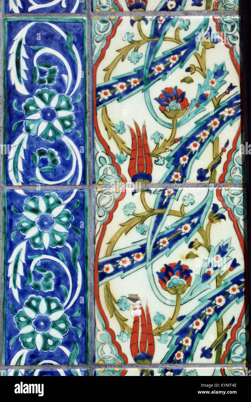 Ceramic wall tile ottoman turkey turkish islamic art hi-res stock ...