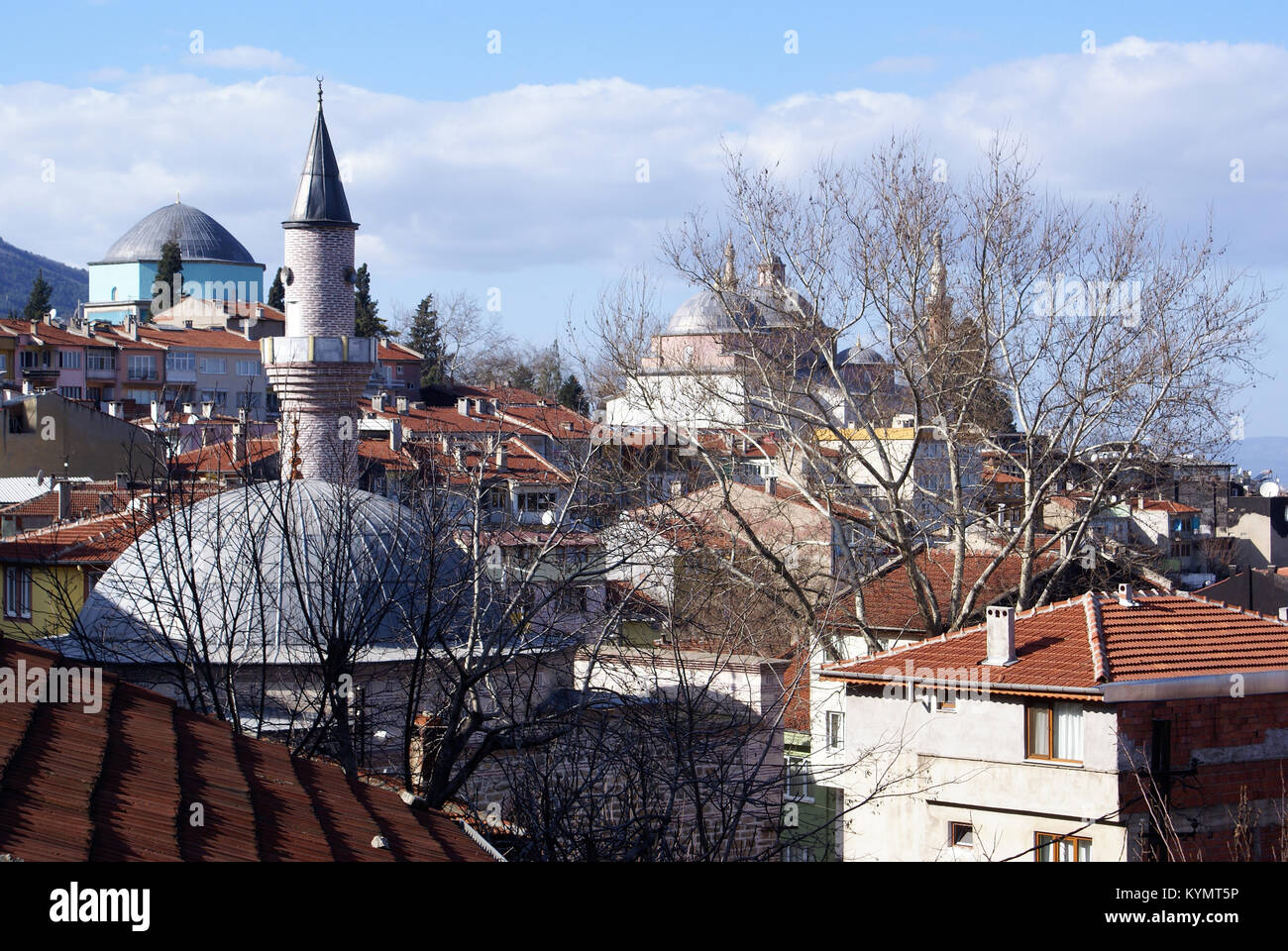 Mosque Yeshil Jami and houses in Bursa, Turkey Stock Photo - Alamy