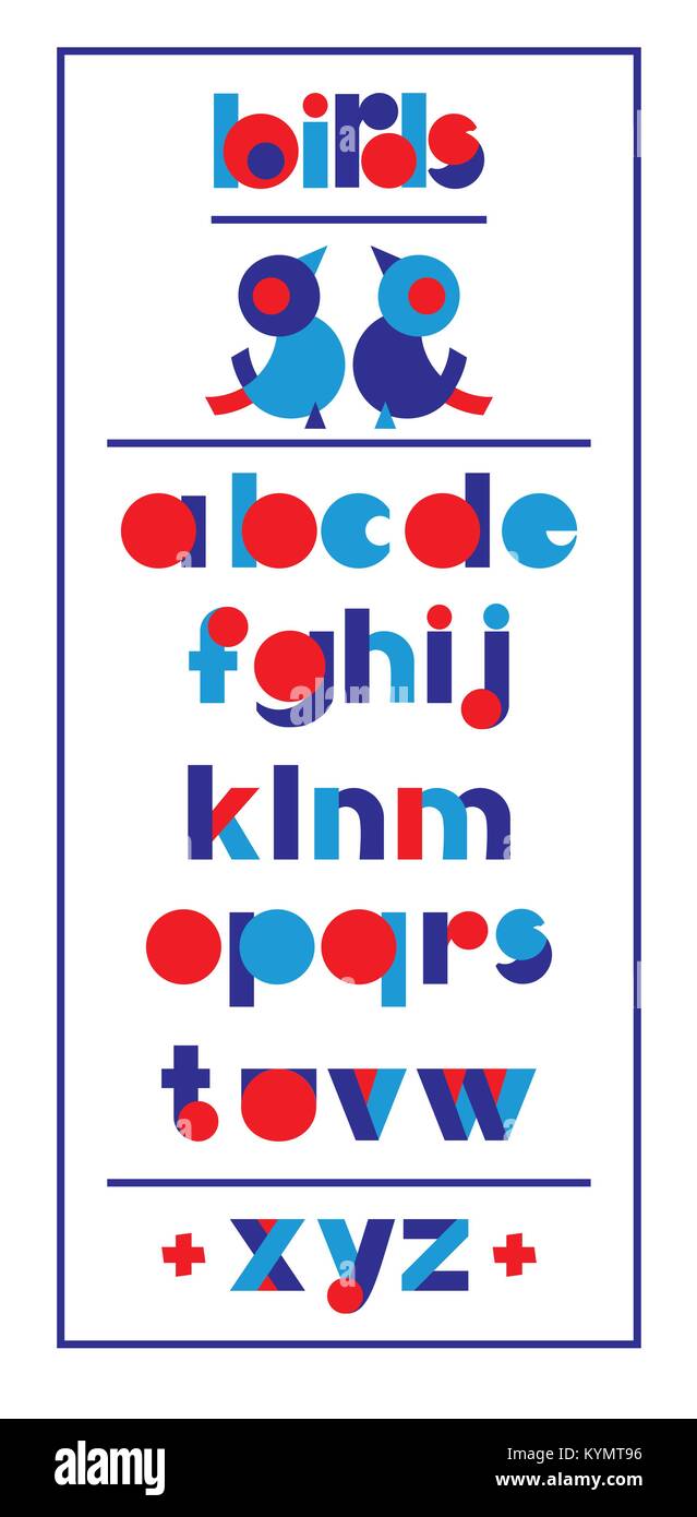Beautiful abstract poster with colorful alphabet. Trendy geometric ...