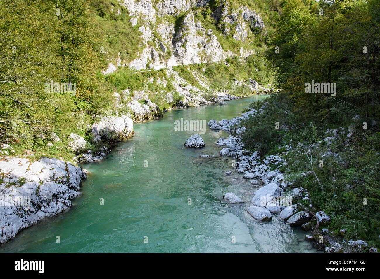 Natural beauty of the Isonzo river Stock Photo - Alamy