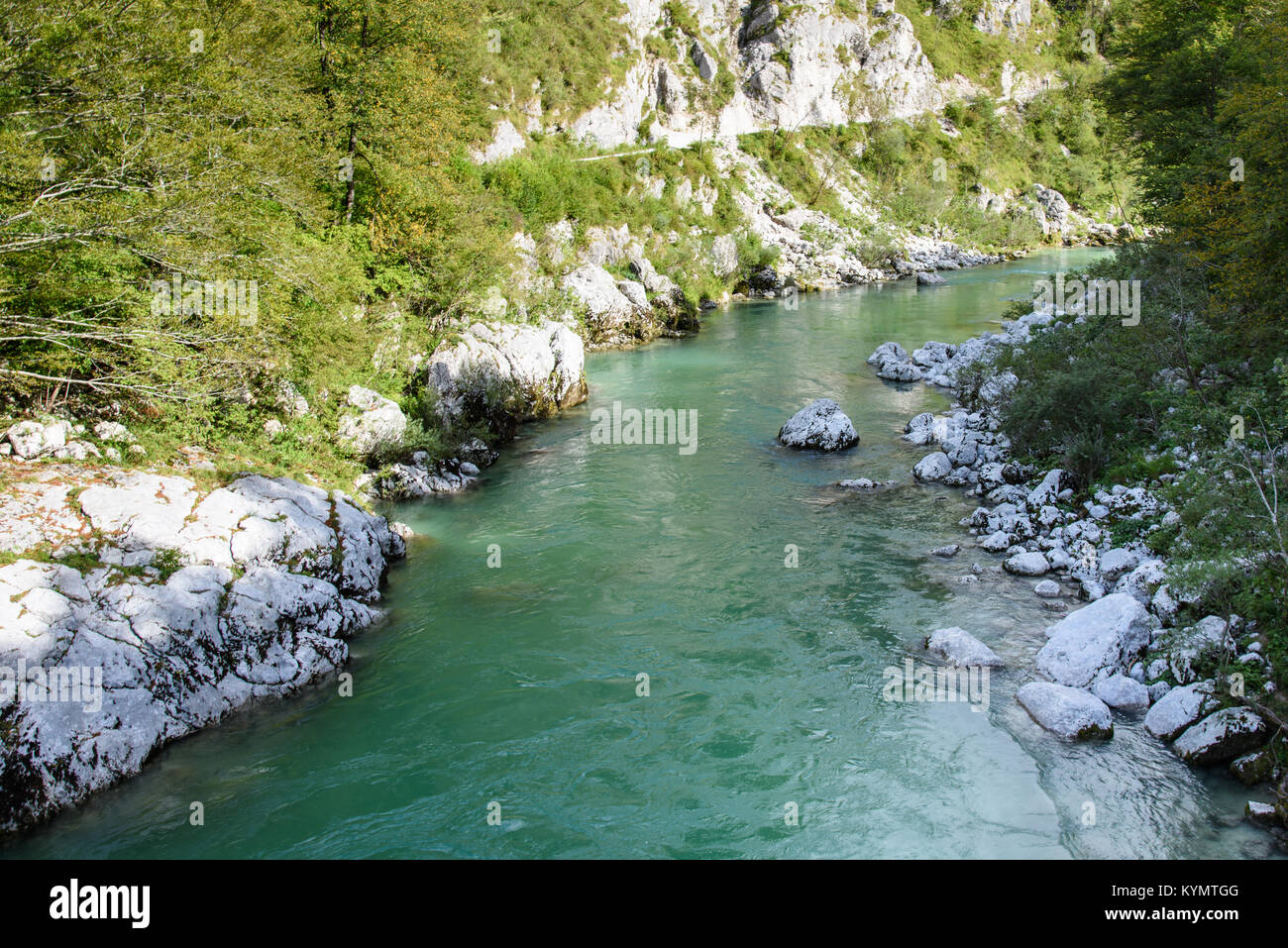 Natural beauty of the Isonzo river Stock Photo - Alamy