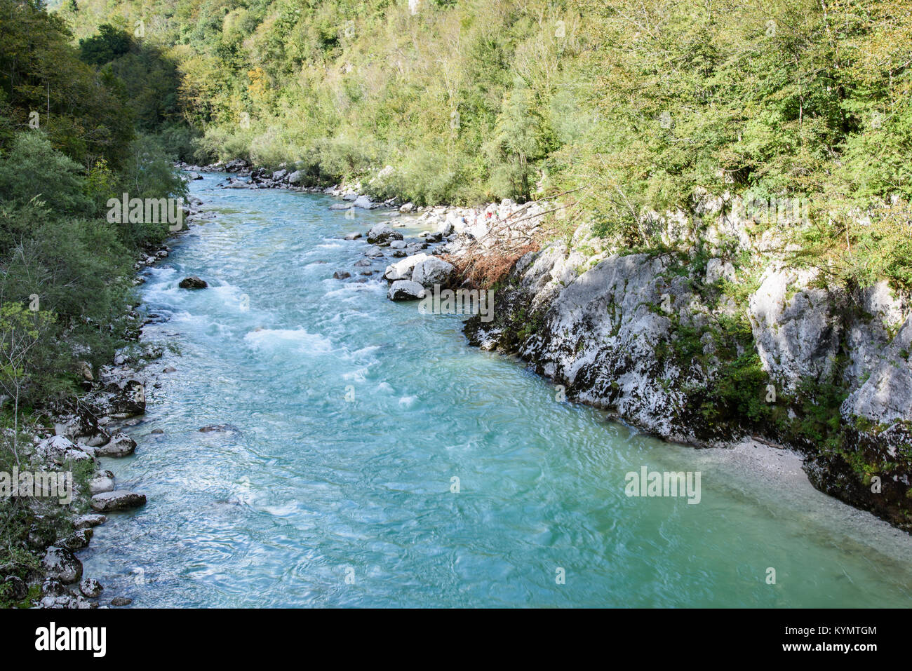 Natural beauty of the Isonzo river Stock Photo - Alamy