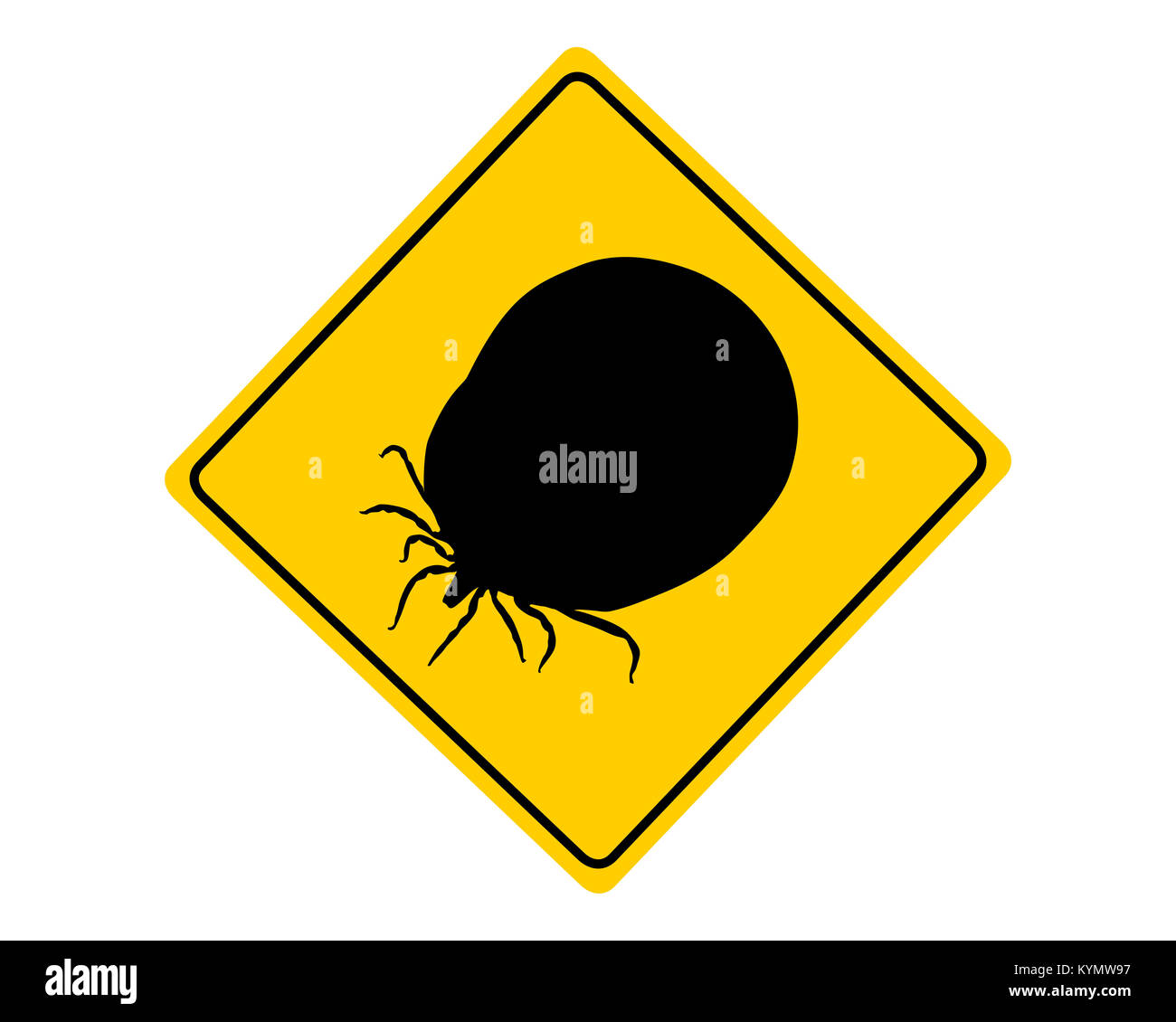 Ticks warning sign Cut Out Stock Images & Pictures - Alamy