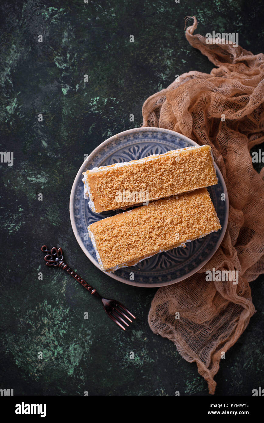 Two pieces of sweet homemade cake Stock Photo - Alamy