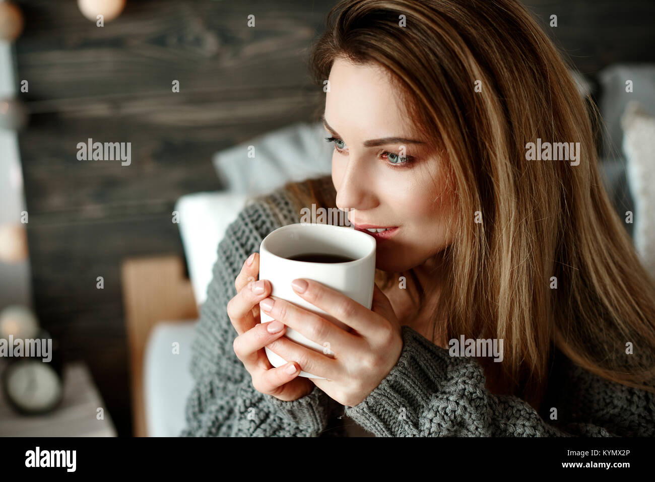Drinking morning coffee hi-res stock photography and images - Alamy