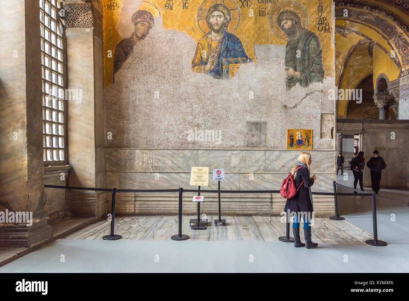 Jesus Christ Pantocrator,Detail from deesis Byzantine mosaic in Hagia ...