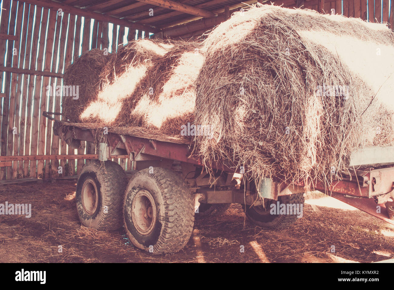 Vintage hay trailer hi-res stock photography and images - Alamy