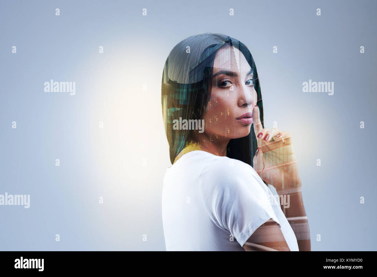 Fabulous gorgeous woman sharing her thoughts Stock Photo - Alamy