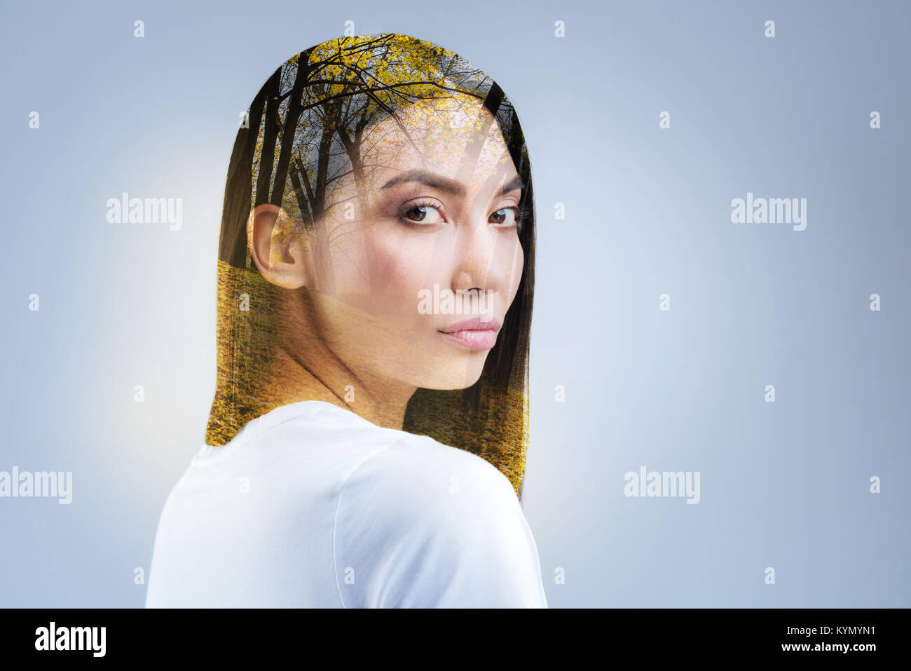 Woman female face expression solitude hi-res stock photography and ...