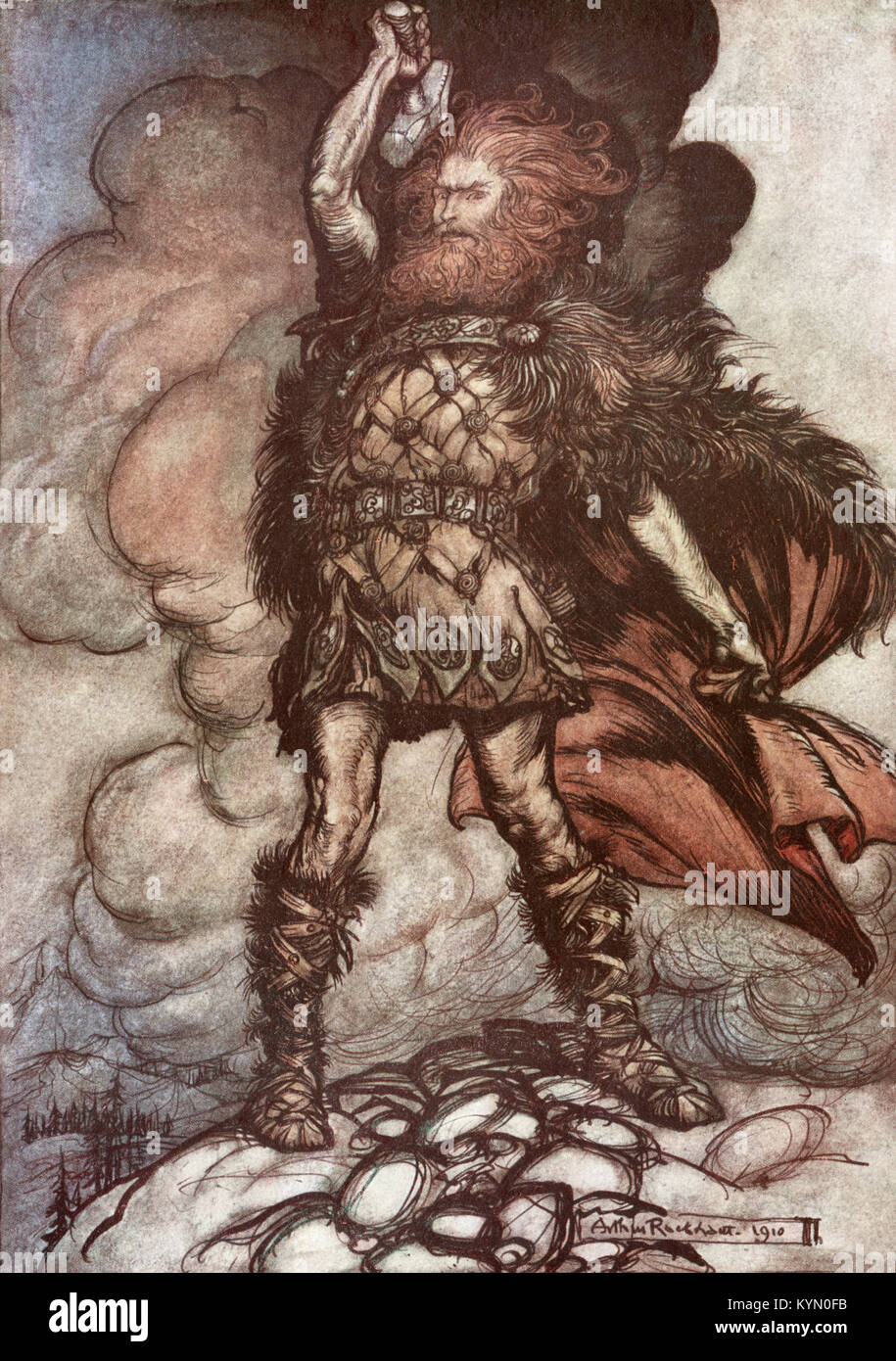 An illustration by Arthur Rackham from 'The Rhinegold & The Valkyrie ...