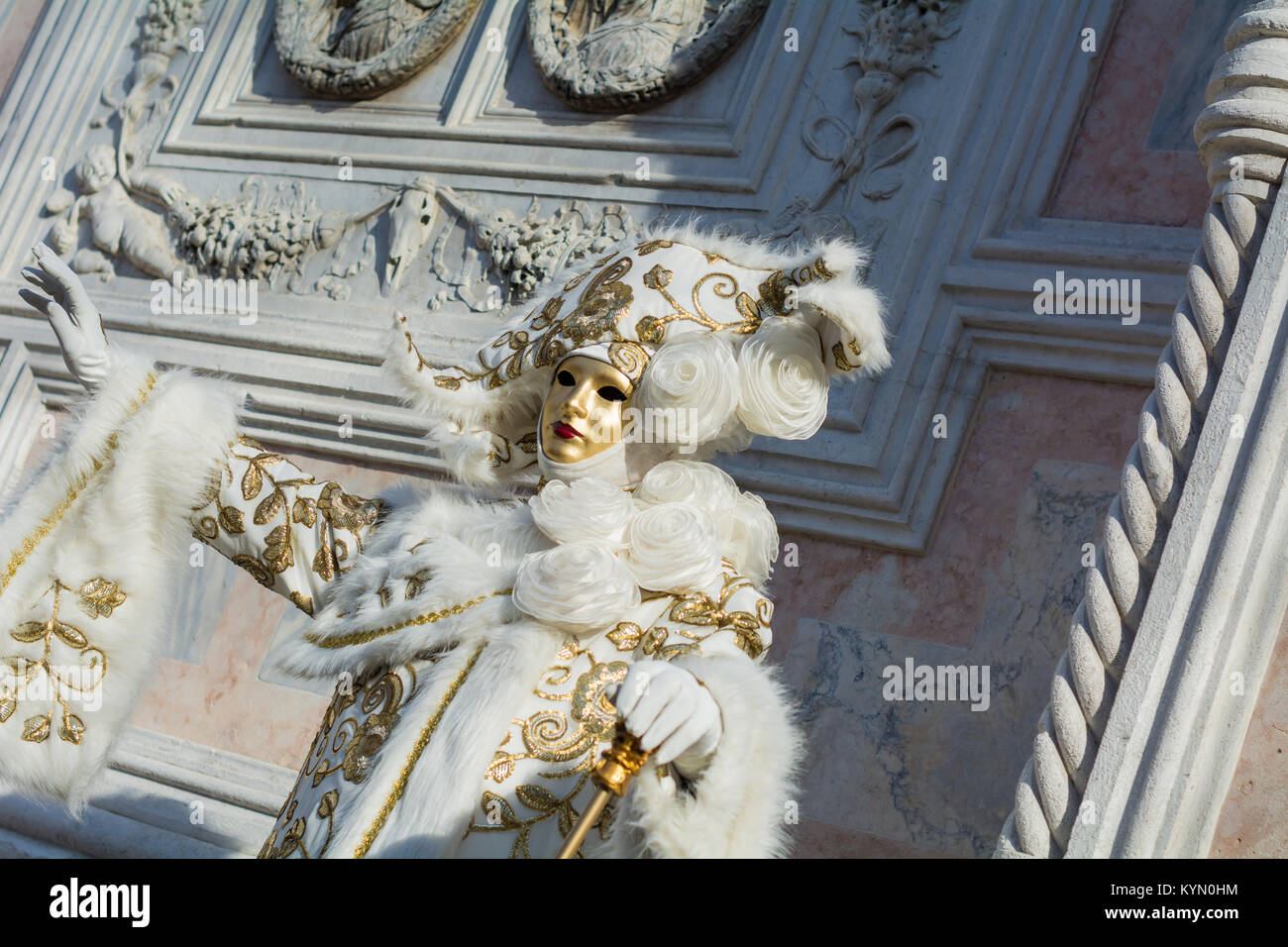 Beautiful green mask at the Venice Carnival Stock Photo - Alamy