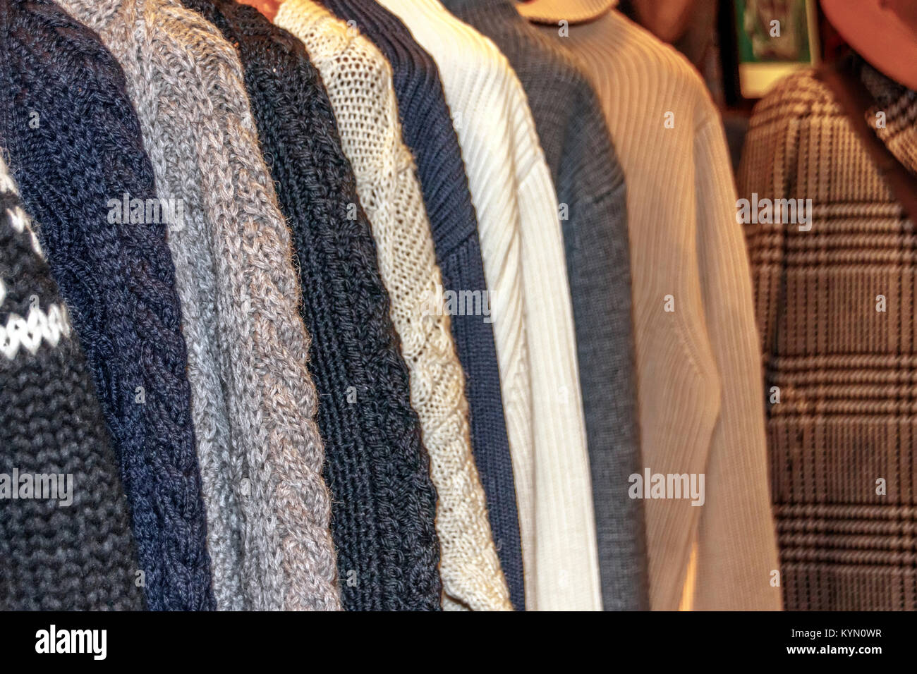 Winter sweaters of different texture Stock Photo - Alamy
