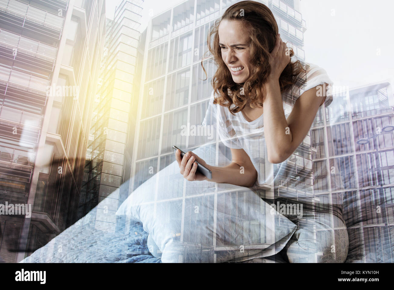Angry female person being deep in thoughts Stock Photo - Alamy