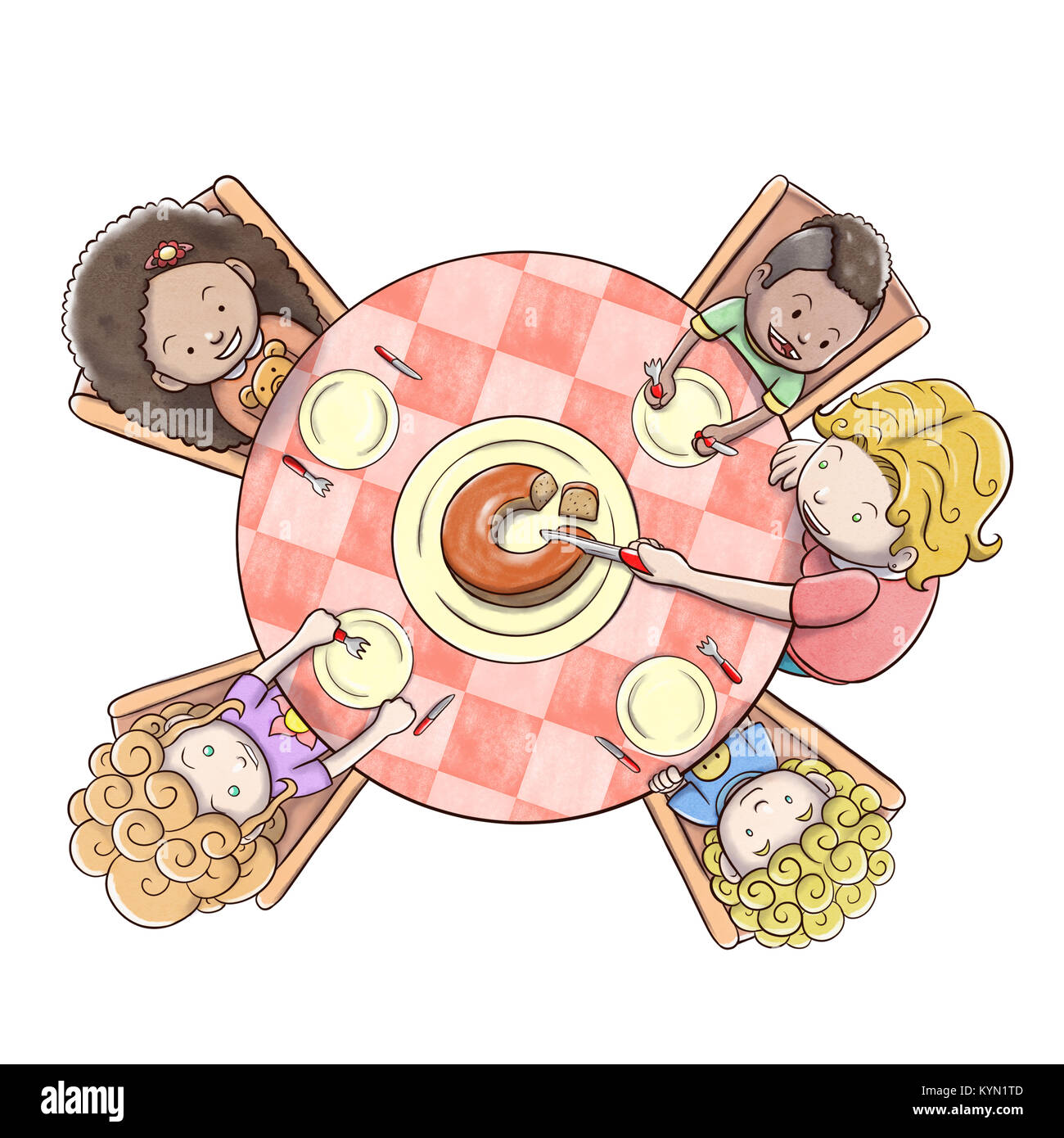 Children eating table Cut Out Stock Images & Pictures - Alamy