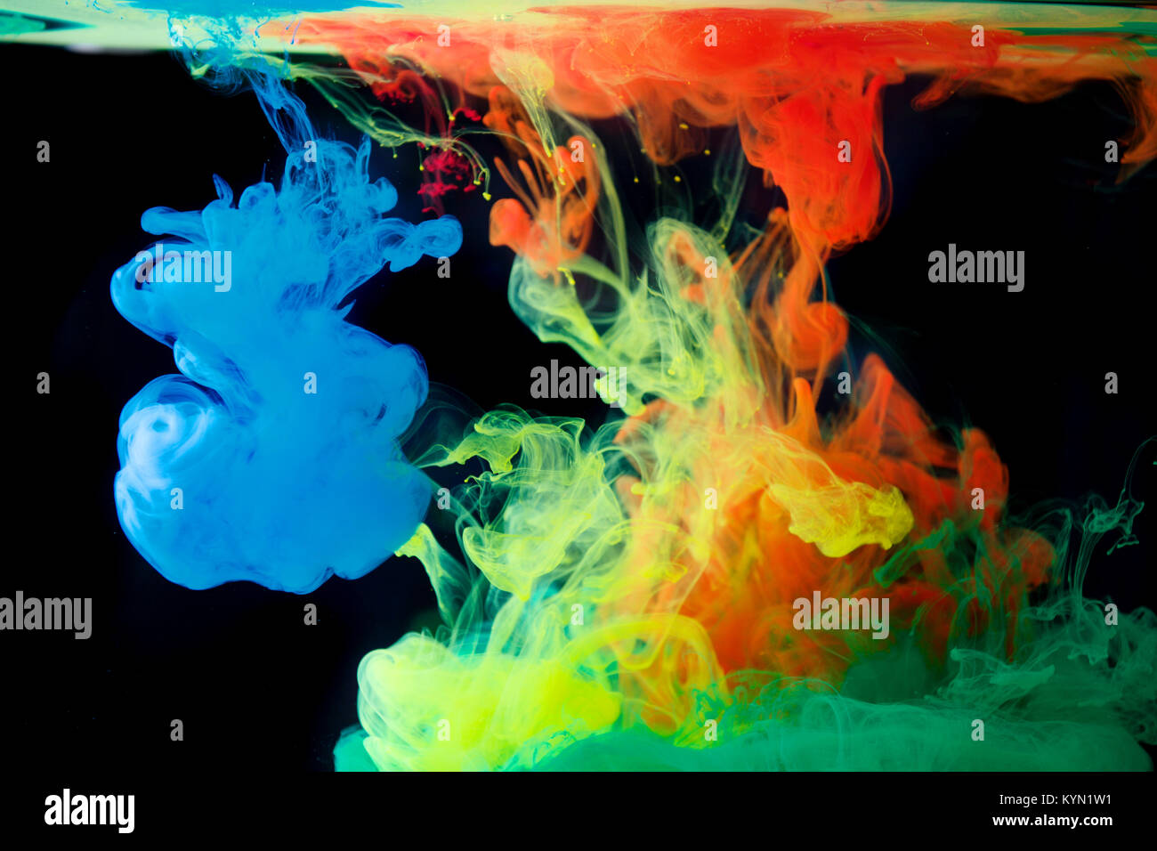Ink in water black watercolor hi-res stock photography and images - Alamy