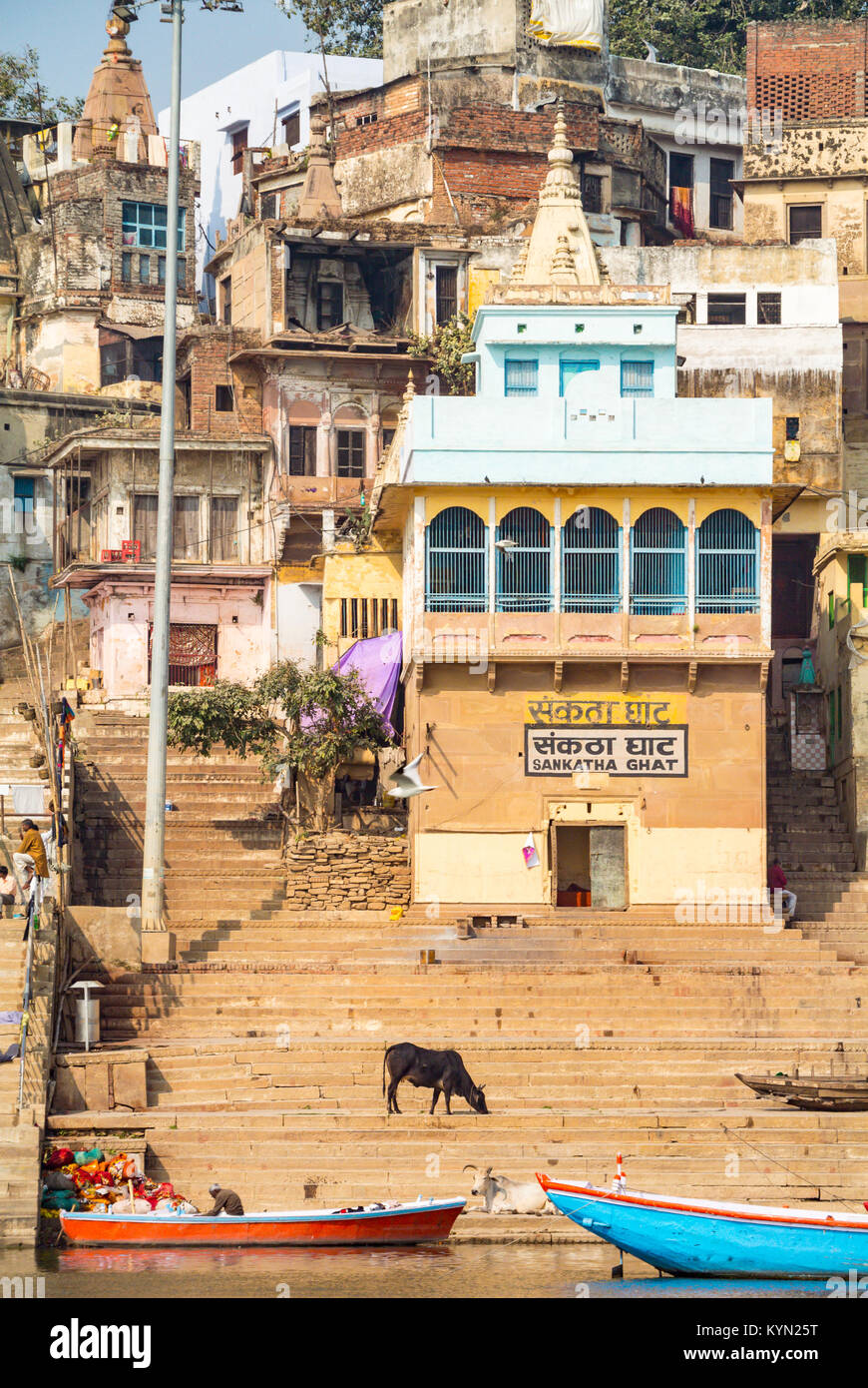 Varanasi, Uttar Pradesh, India, Cityscape of Banares seen from the ...