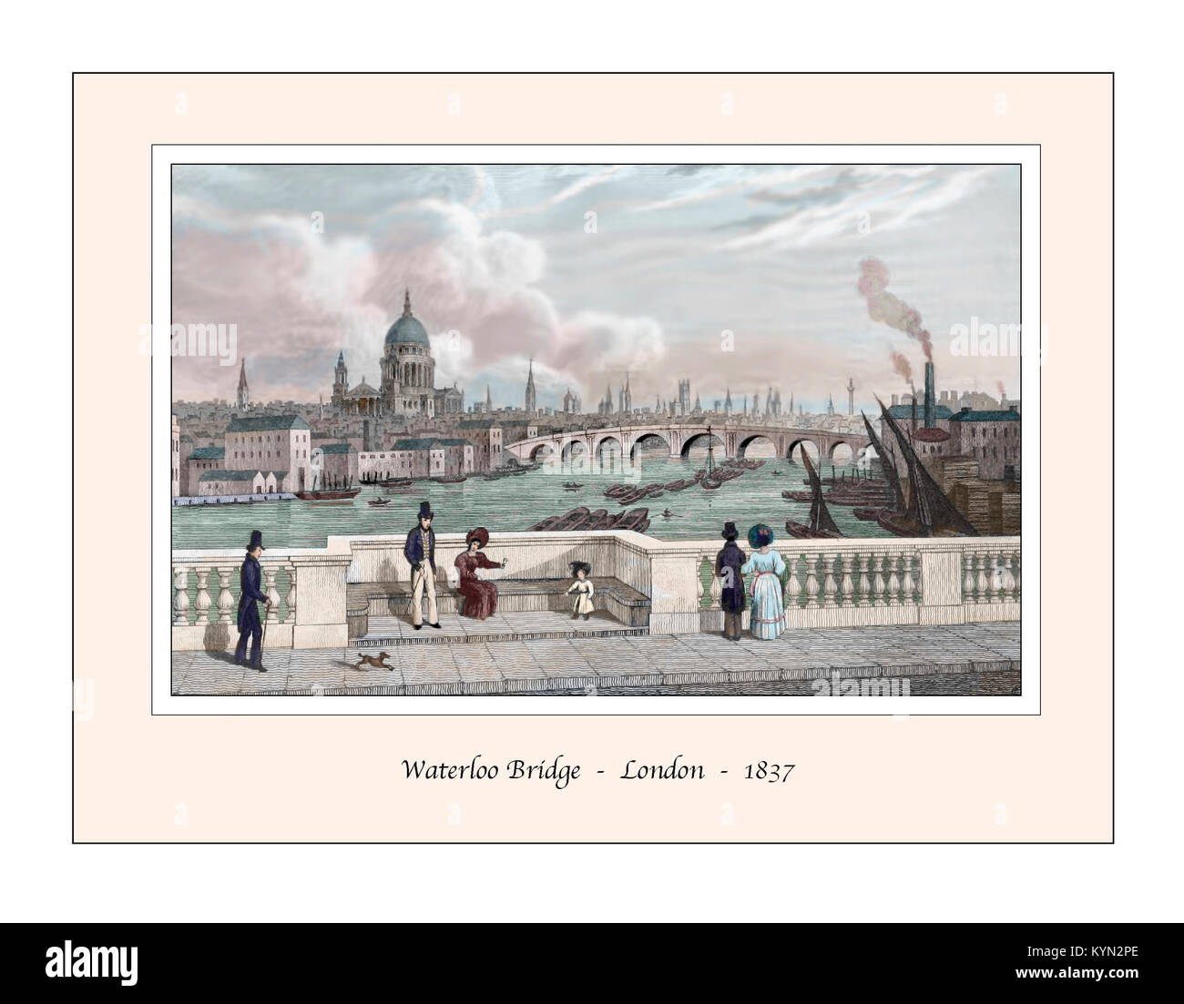 Old london bridge engraving hi-res stock photography and images - Alamy