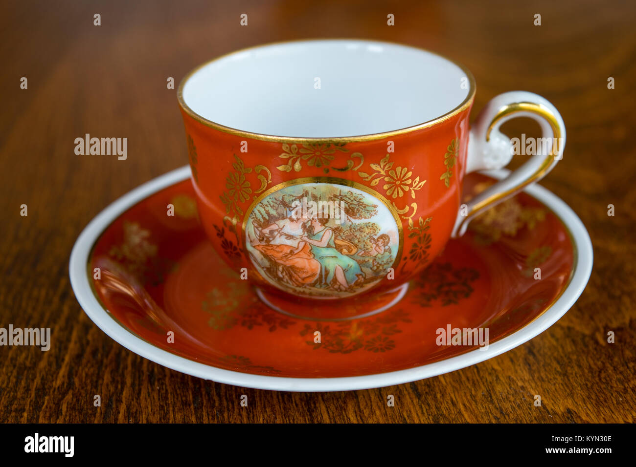 Delicate vintage teacup and saucer Stock Photo - Alamy