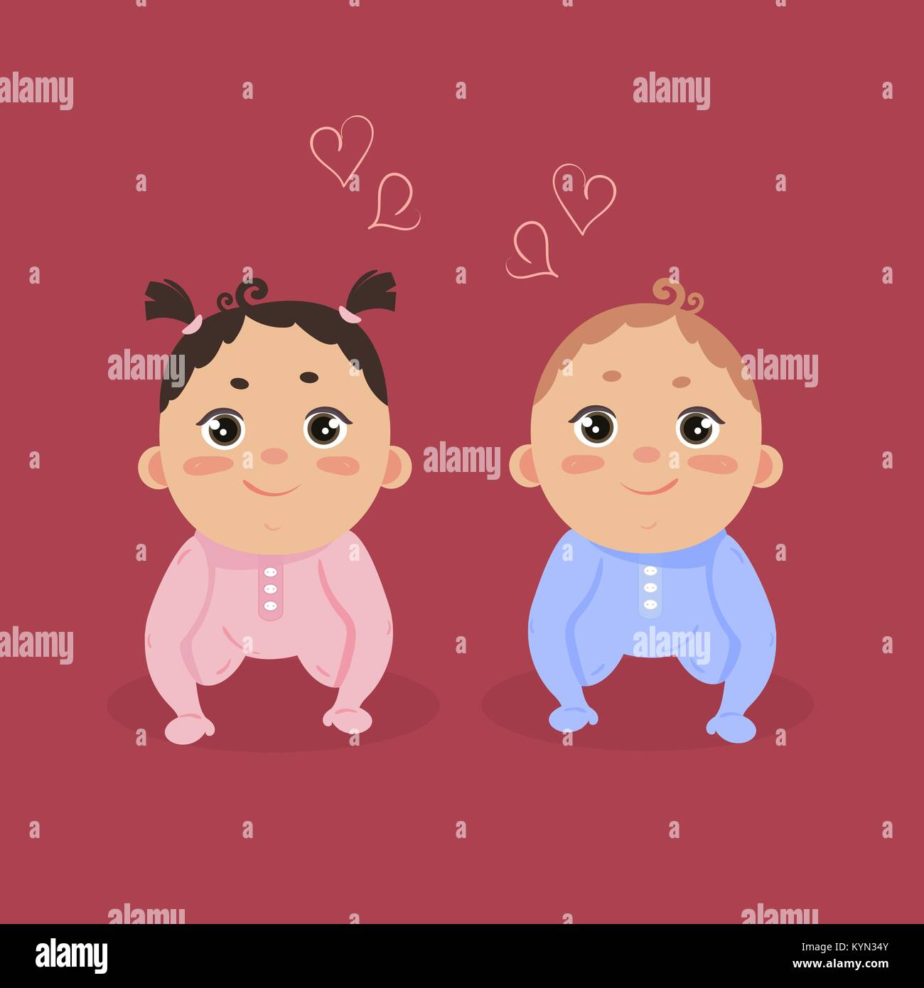 Caucasian girl boy Stock Vector Images - Alamy