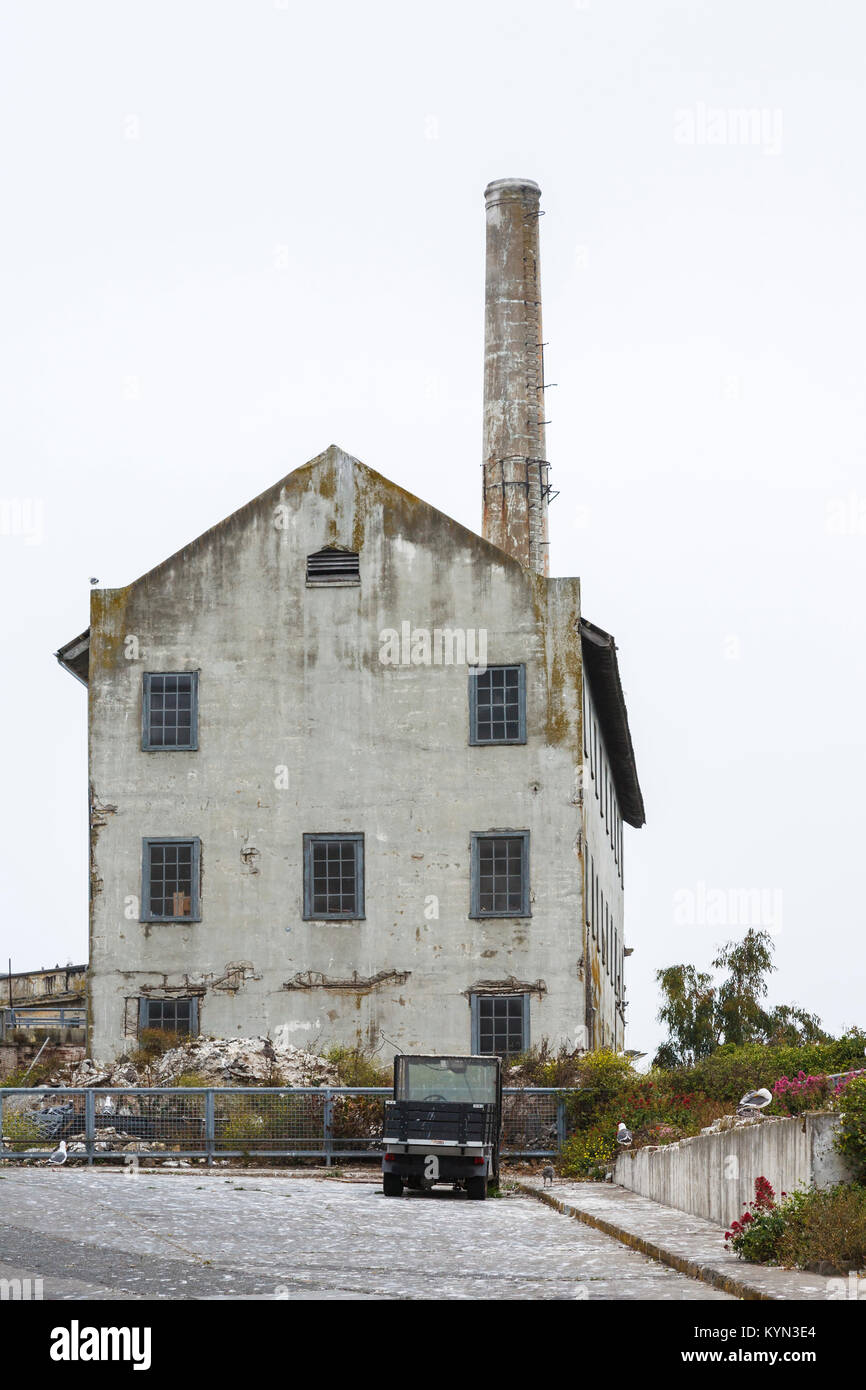 Dilapidated Power House building in disrepair, disintegrating in ...