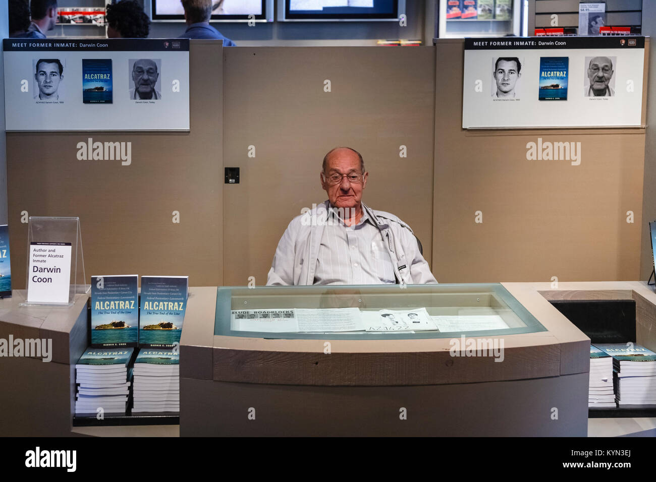 Former prison inmate, Darwin Coon, signing books in Alcatraz Federal ...