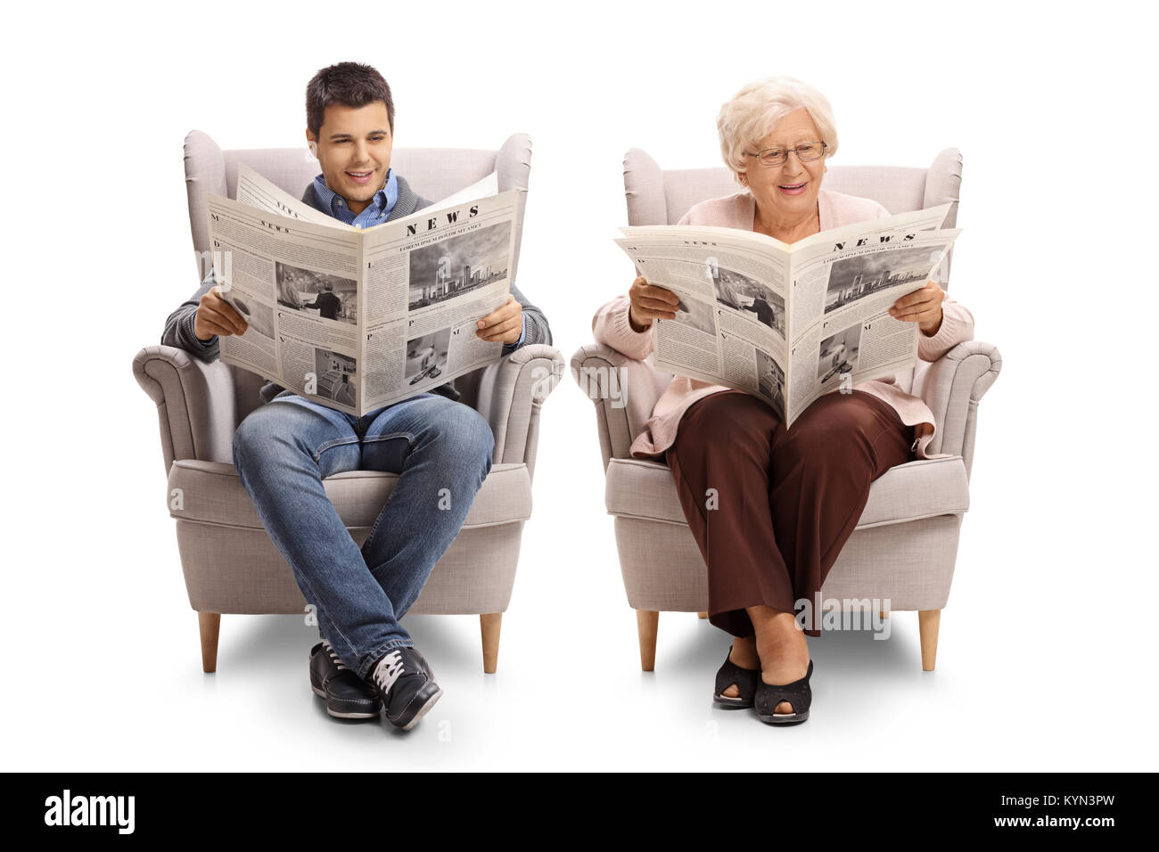 Young People Reading Newspapers