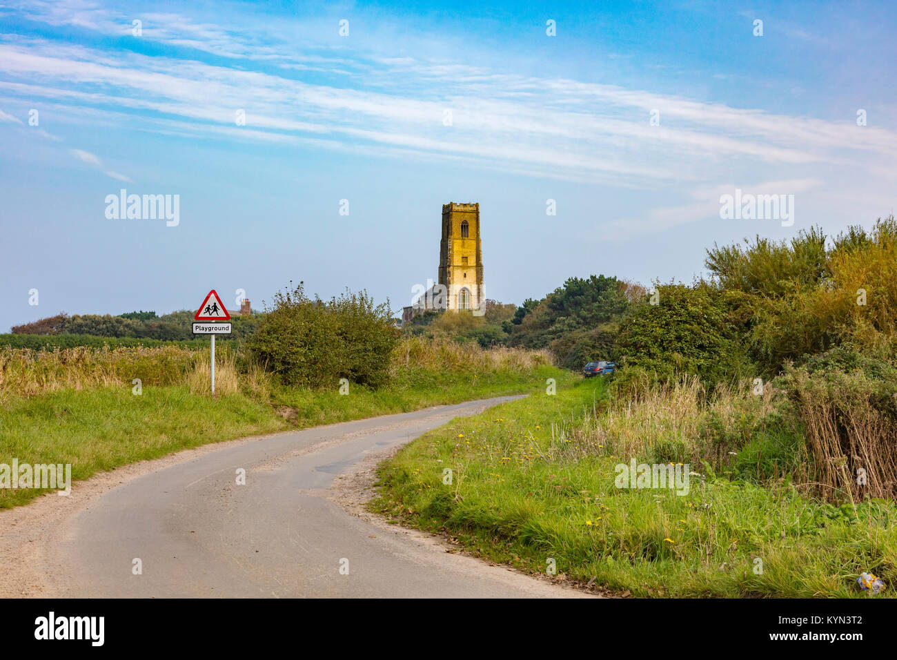 Road leading to the Church Tower , St Mary the Virgin, Happisburgh ...