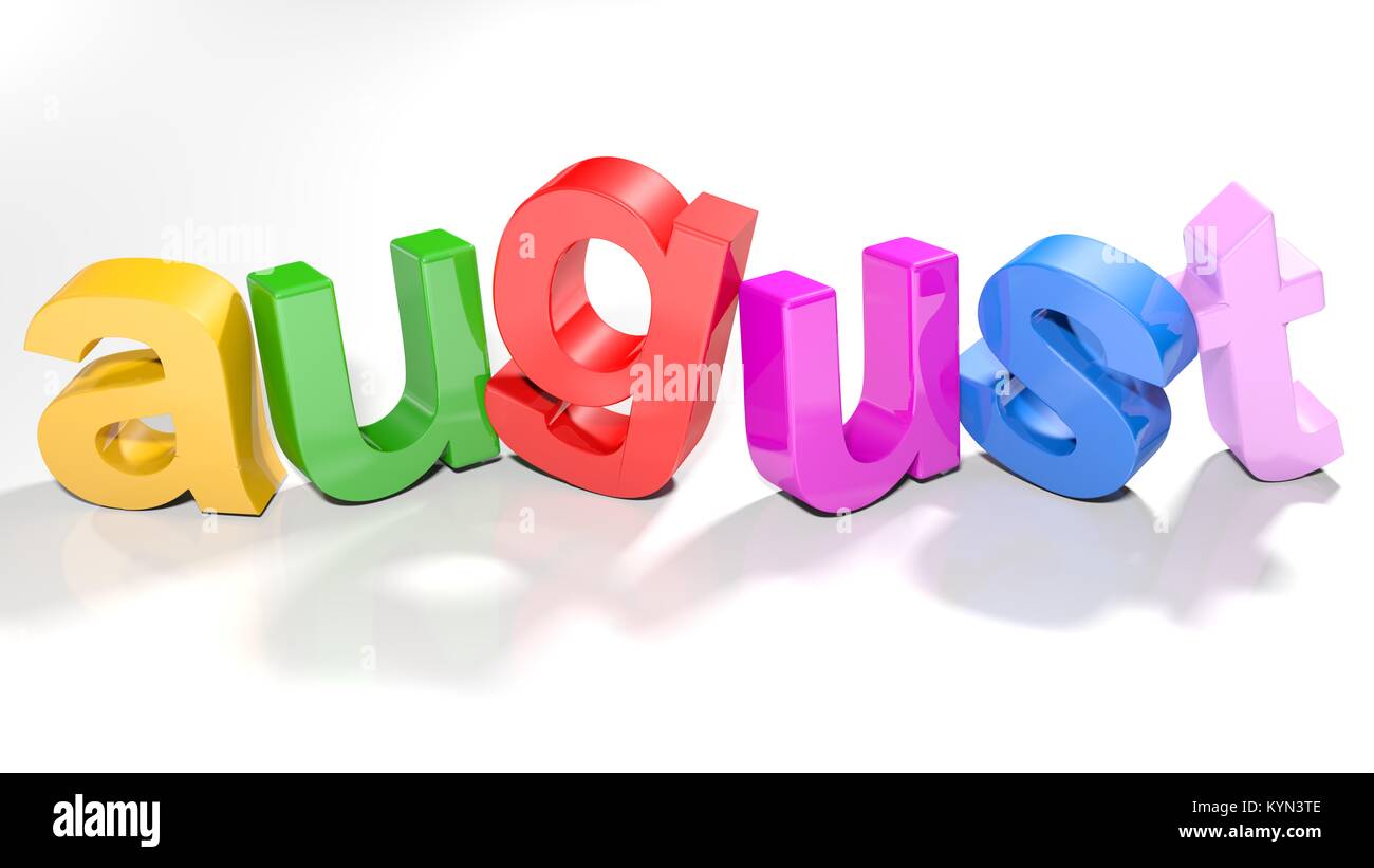 august colorful 3D write - 3D rendering Stock Photo - Alamy august colorful 3D write - 3D rendering Stock Photo - Alamy