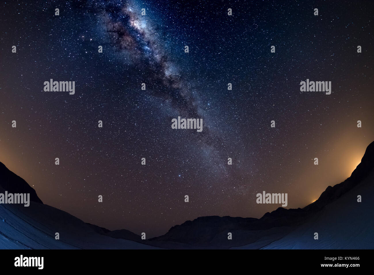 Namibian sky, stars and Milky Way arch, in the Namib desert, Namibia ...