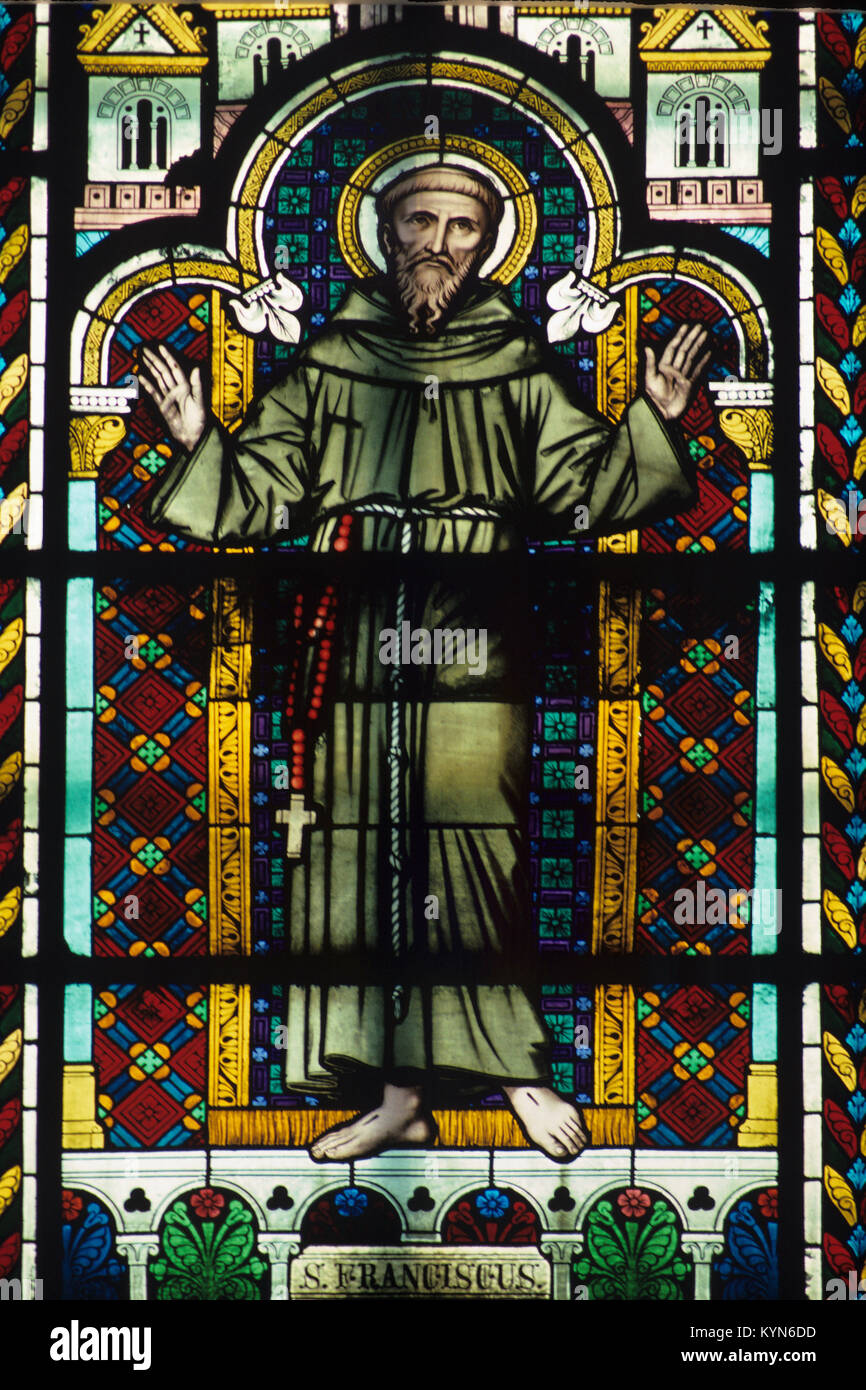 Stained Glass Window Saint Francis High Resolution Stock Photography ...