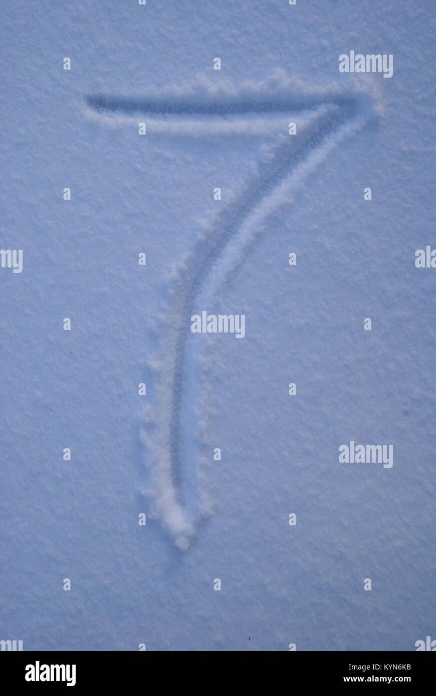 Winter numbers handwritten on snow background Stock Photo - Alamy