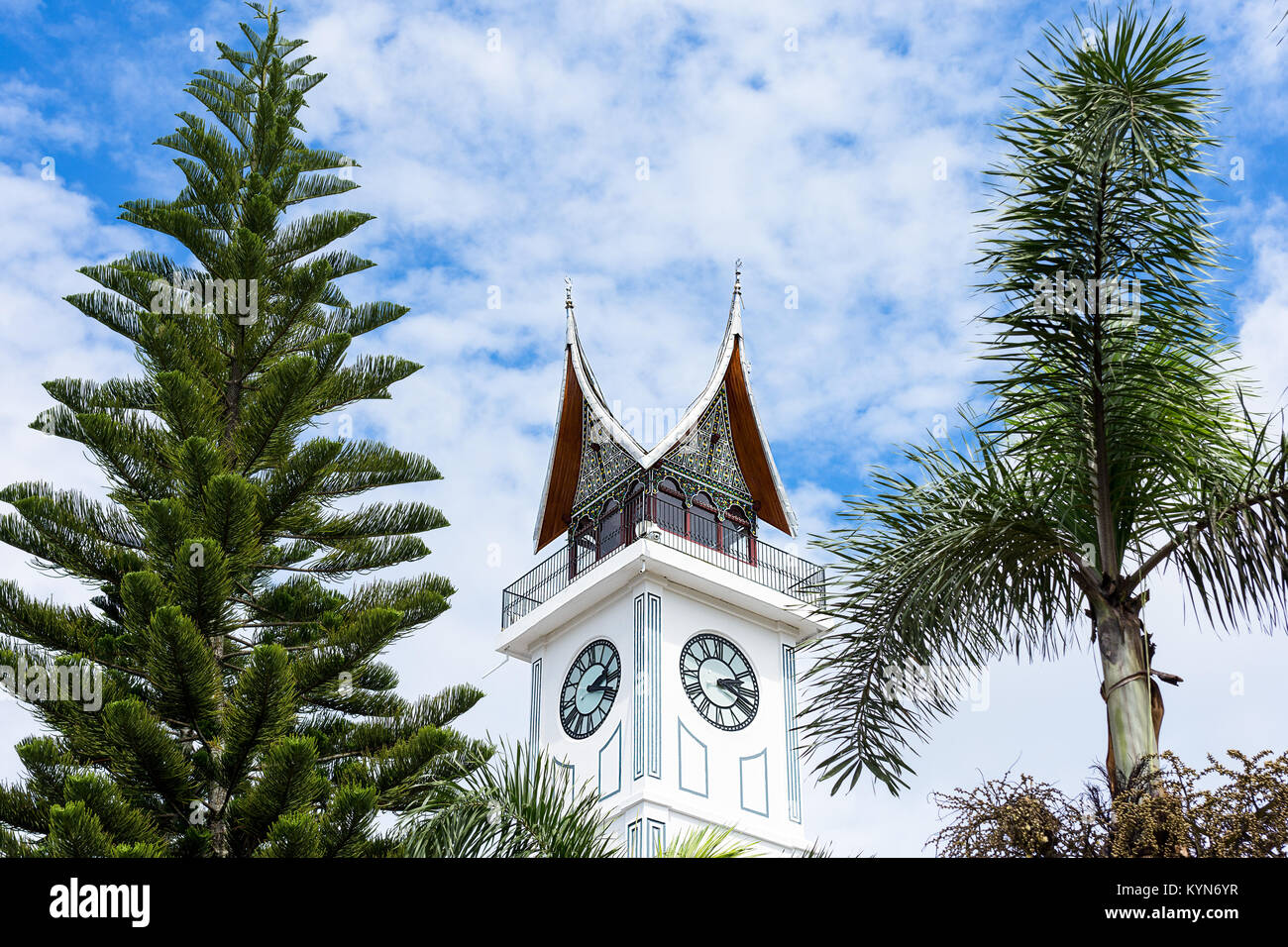 The Jam Gadang Big Clock Tower in Bukittinggi, Sumatra, Indonesia. A ...