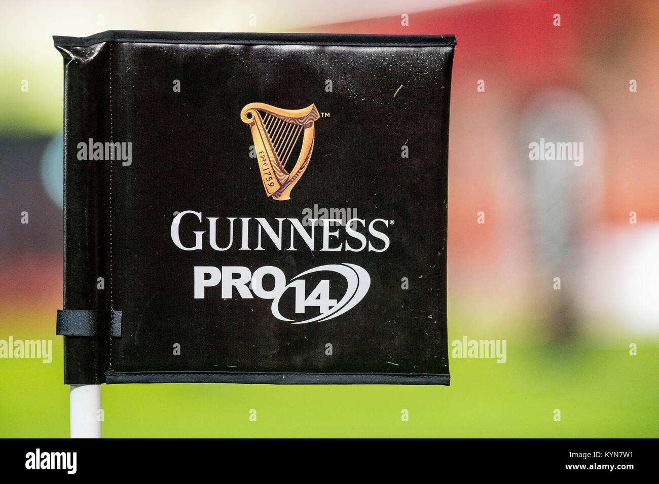 LONDON, ENGLAND - OCTOBER 28: Guinness pro 14 flag ahead of the Premier ...
