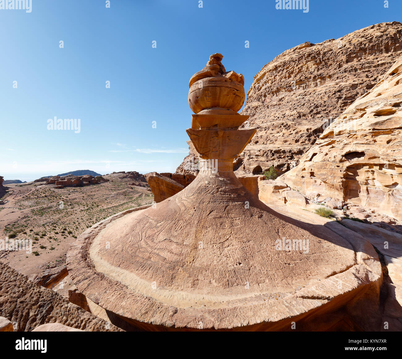 The urn on top of the Monastery, Petra, Jordan Stock Photo - Alamy