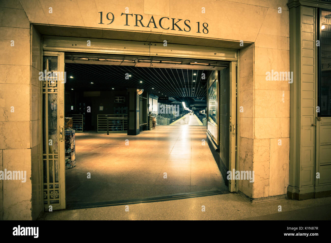 Grand Central Terminal Station in New York City, view of train tracks ...