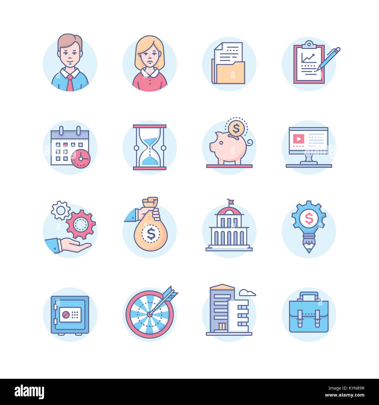 Business hourglass gear white Stock Vector Images - Alamy