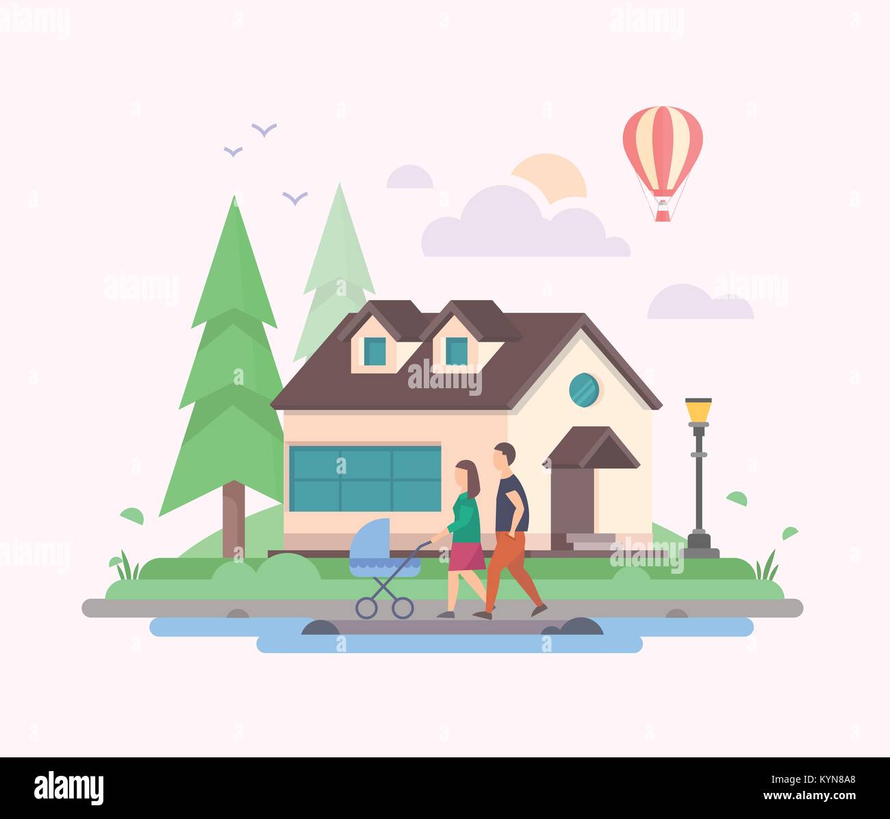 Sweet home - modern flat design style vector illustration Stock Vector ...