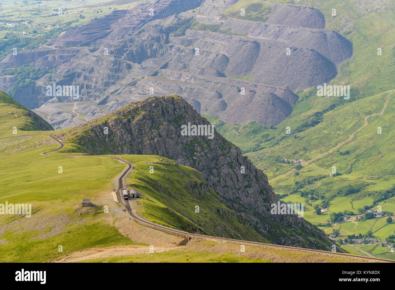 Walking down from Mount Snowdon on the Llanberis Path, Snowdonia ...