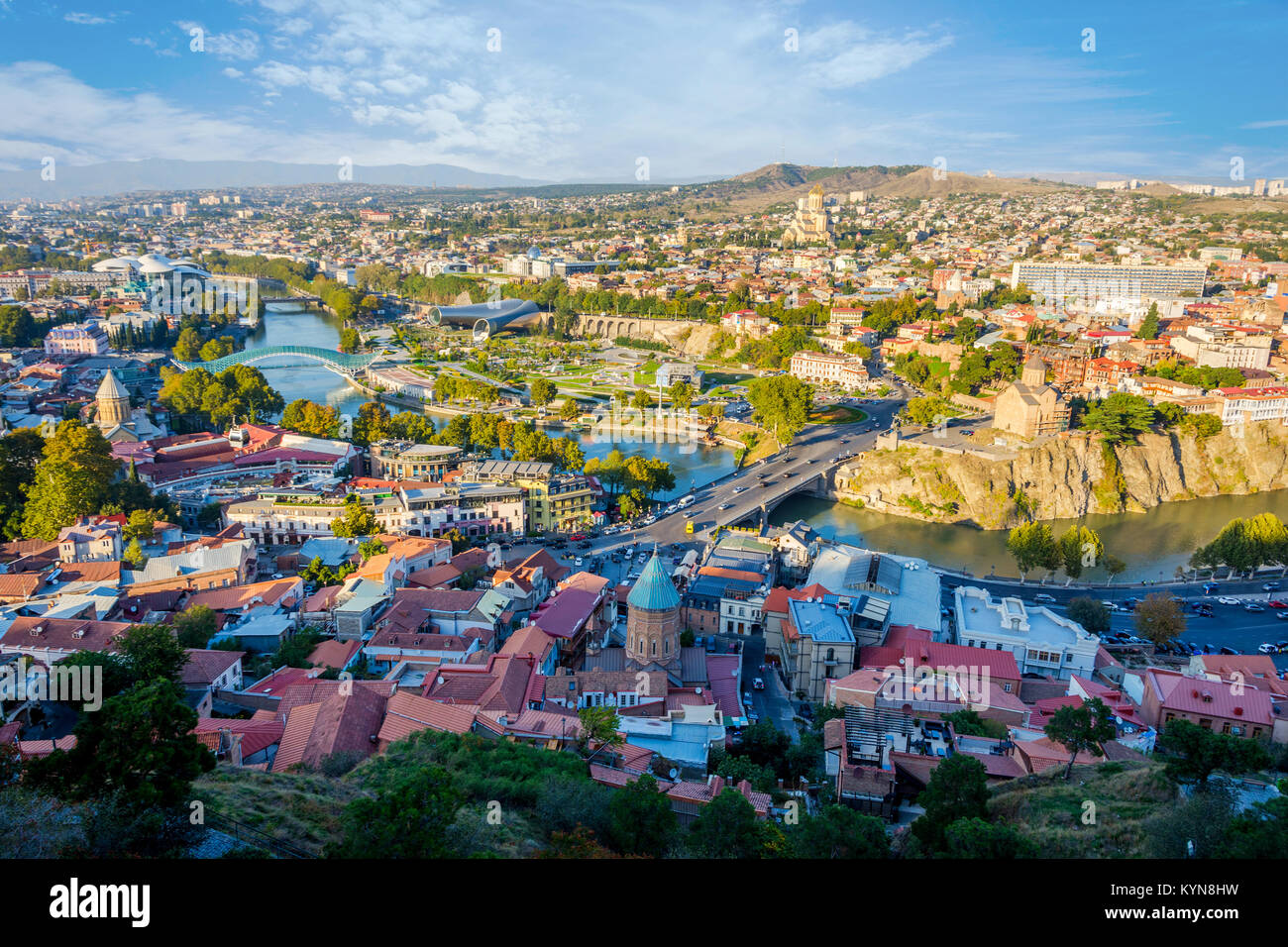 View over Tbilisi skyline, capital of Georgia Stock Photo - Alamy