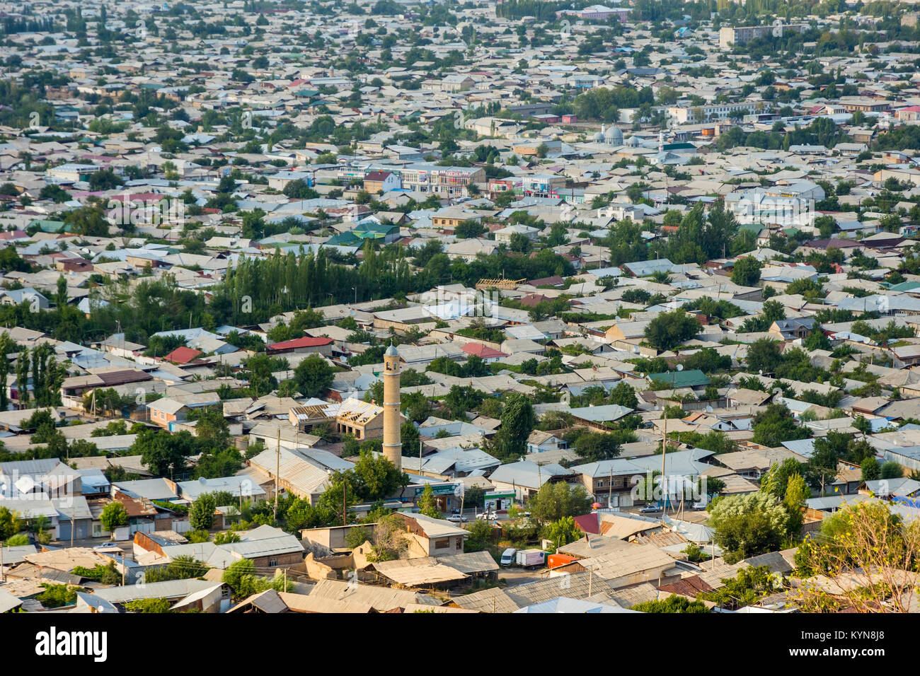 Aerial view over rooftops in Osh city, Kyrgyzstan Stock Photo - Alamy